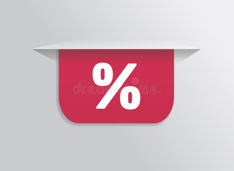 Bookmark, Sticker, Label, Tag with Symbol Percent Stock Vector ...