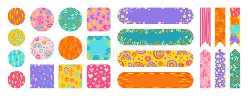 Bookmark Sticker Stationery Set with Abstract Pattern Design Paper Book ...
