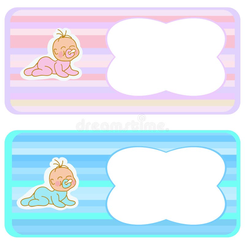 Bookmark Template Set with Baby Toddlers Stock Illustration ...