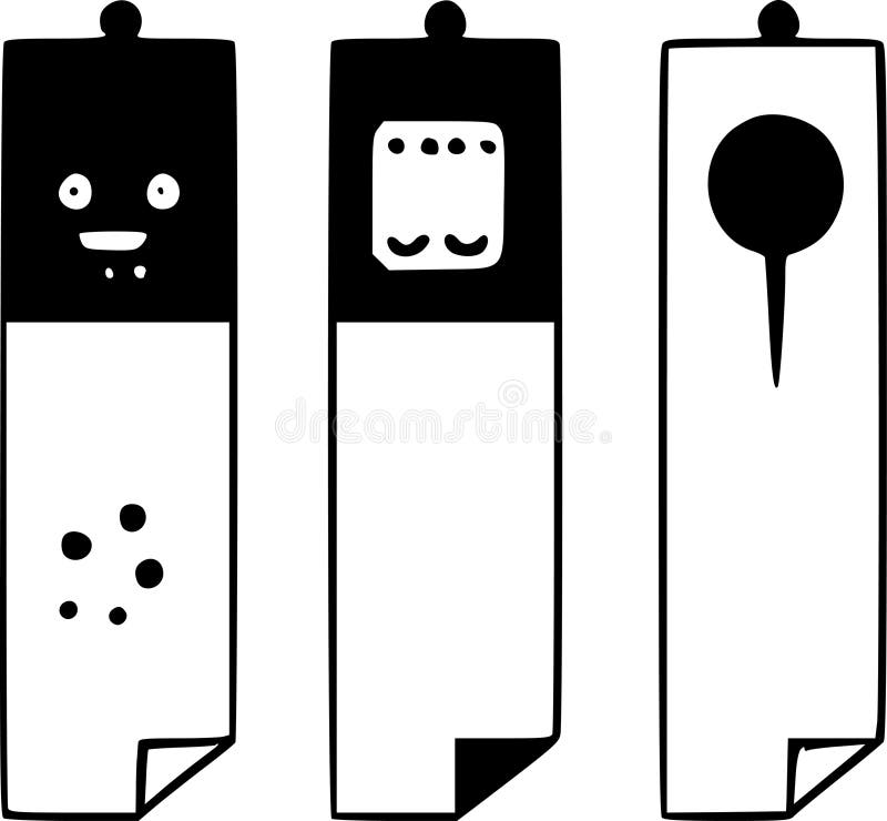 Bookmarks - Black and White Vector Illustration Stock Vector ...