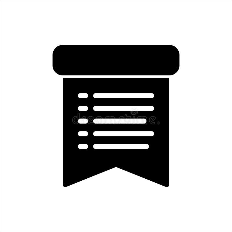 Bookmarks Icon with List of Saved Pages Stock Vector - Illustration of ...