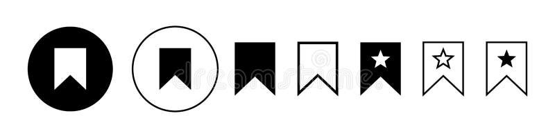 Bookmarks Icon Set. Vector Isolated Stock Vector - Illustration of ...