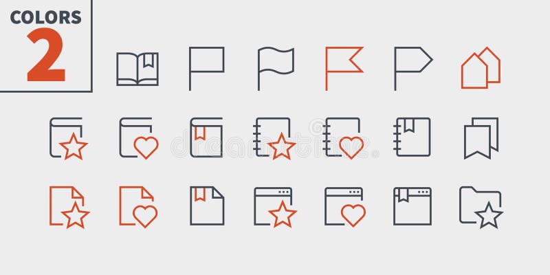 Bookmarks & Tags UI Pixel Perfect Well-crafted Vector Thin Line Icons ...