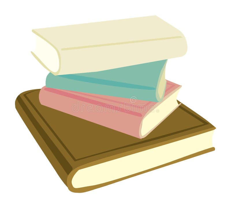 Illustrated stack of books stock vector. Illustration of gray - 4142499
