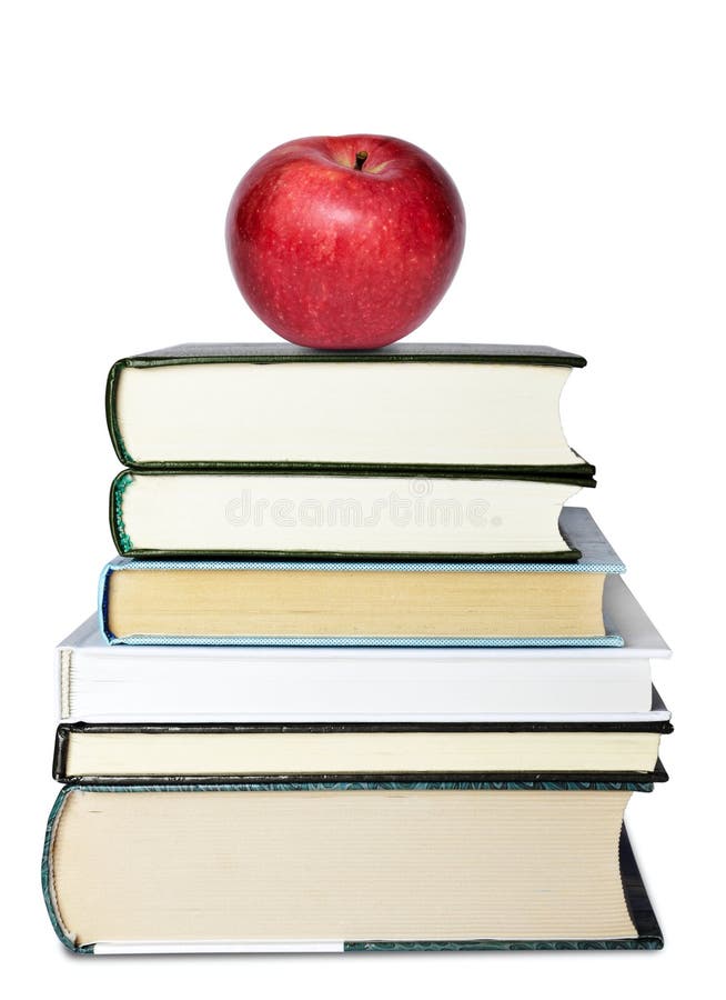 Books and apple stock image. Image of heap, group, book - 24682429