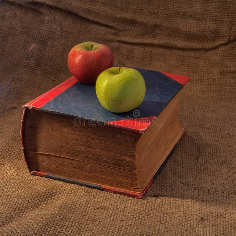 Books and apple stock image. Image of back, objects, school - 36401955