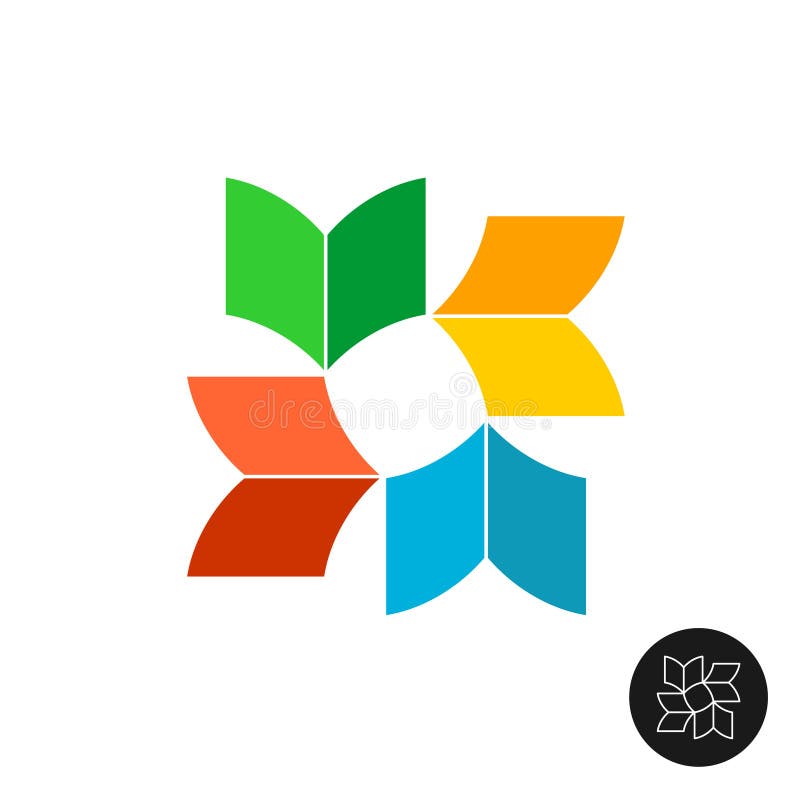 Books Around Logo. Colorful Books in a Circle Sign. Library or ...