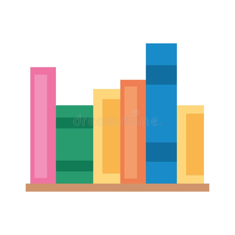 Books Arranged in Multiple Rows on a Shelf, Vector Stock Vector ...