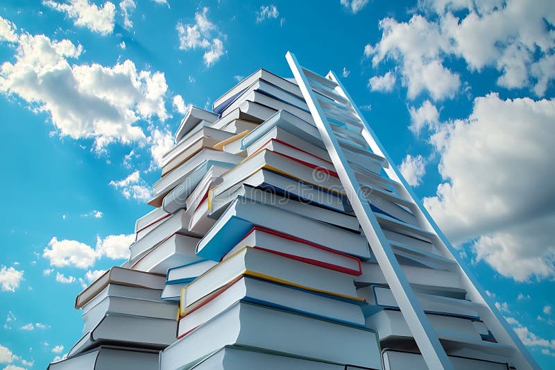 Books as Ladder to Success stock illustration. Illustration of learning ...