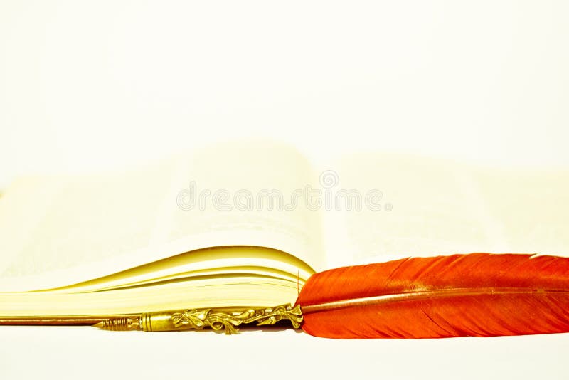 An Ancient Book, Written by Hand, with a Red Pen Stock Photo - Image of ...