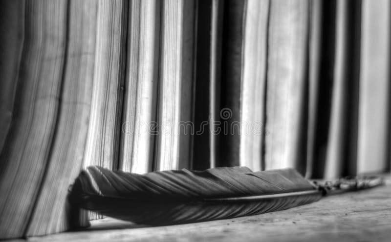A Pen in Front of a Stack of Old Books Stock Image - Image of master ...