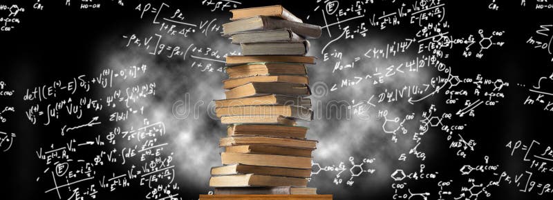 Books on the Background of an Abstract Image of Various Mathematical ...