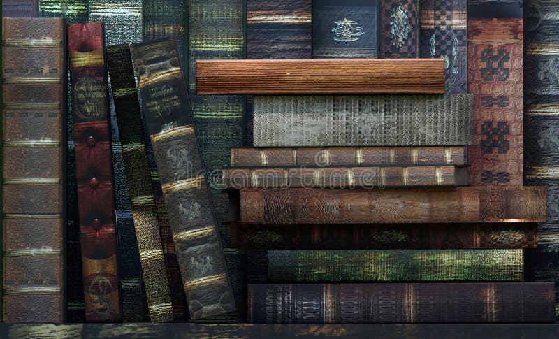 Books Background. Old Books on a Shelf. Stock Illustration ...