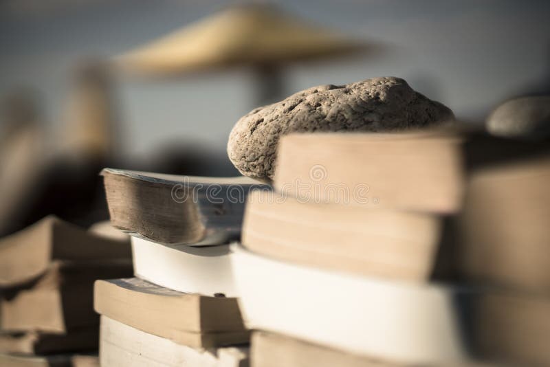 Books on the beach 5 stock photo. Image of objects, blur - 86694438
