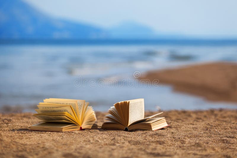 Books on a beach stock image. Image of outdoor, travel - 51744441
