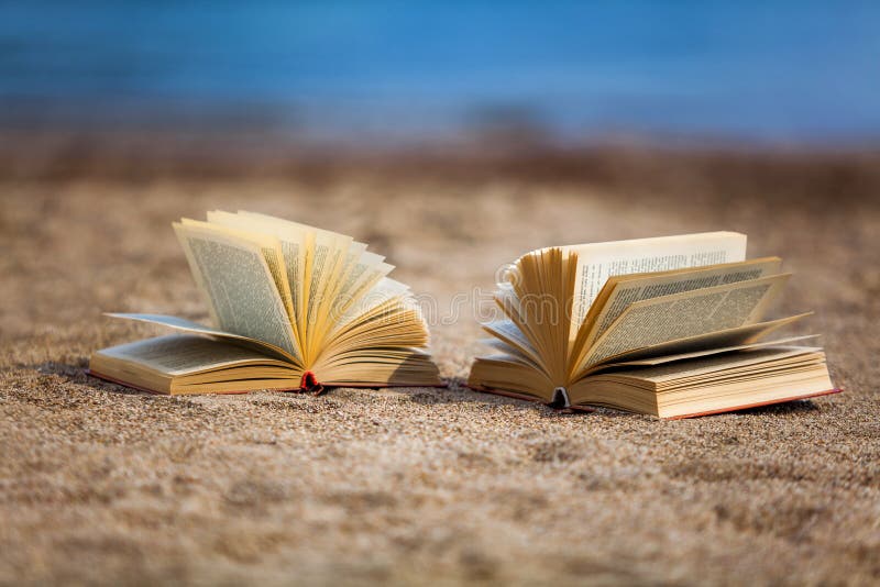 Books on a beach stock photo. Image of book, copy, blur - 52507338