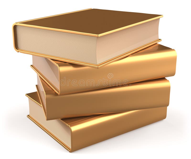 Books Blank Textbook Stack Gold Yellow Golden Manual Faq Stock ...