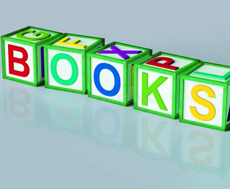 Books Blocks Shows Novels Non-Fiction and Reading Stock Illustration ...