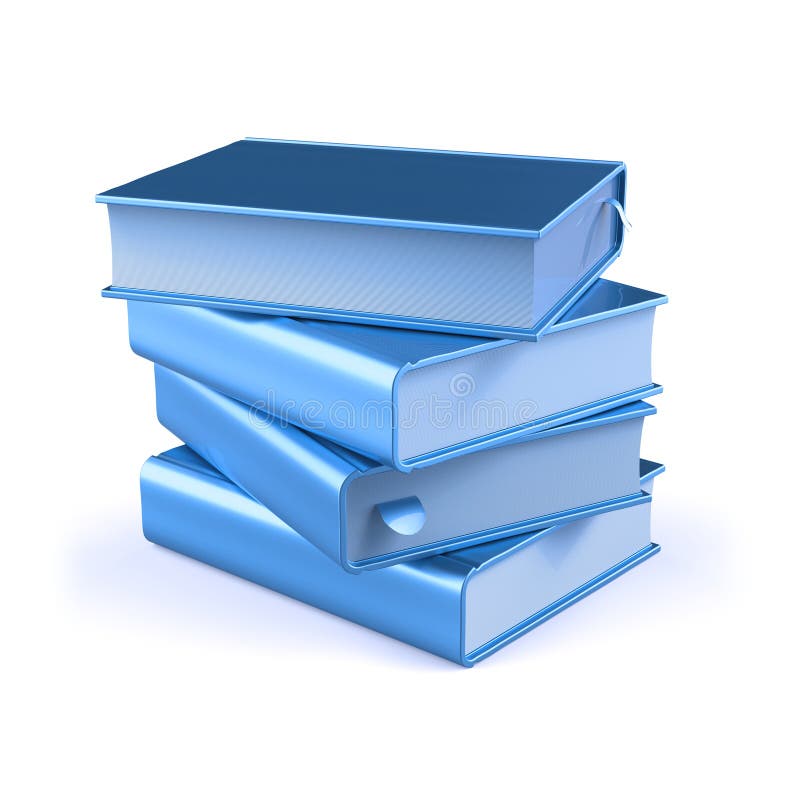 Four Blue Books Blank Education Reading Icon Concept Stock Illustration ...