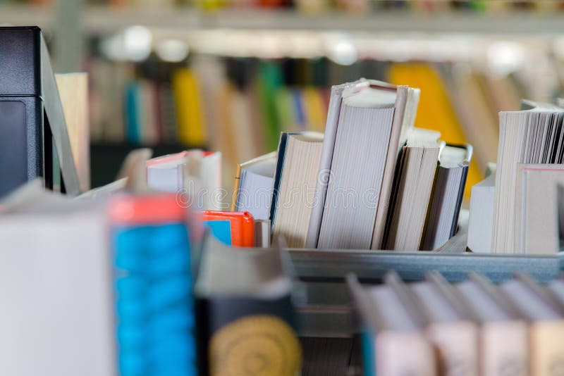 Books in a Book Shelf in the Library. Selection of Literature ...