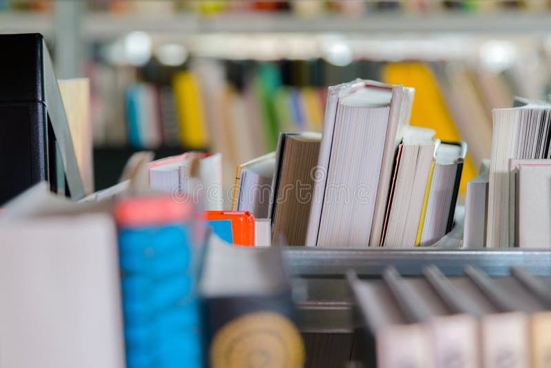 Books in a Book Shelf in the Library. Selection of Literature ...