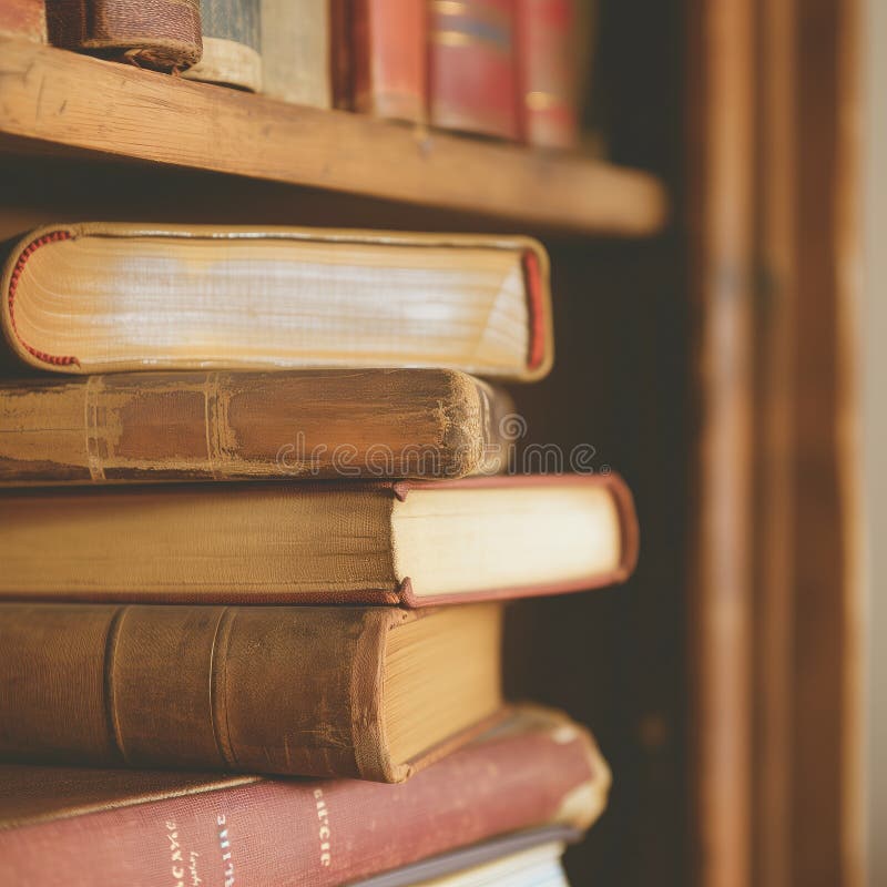 Books in a Bookshelf, Library Stock Illustration - Illustration of ...