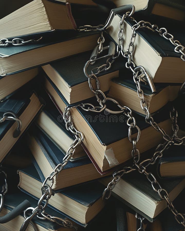 Books Bound by Chains Represent the Struggle of Feeling Trapped by ...