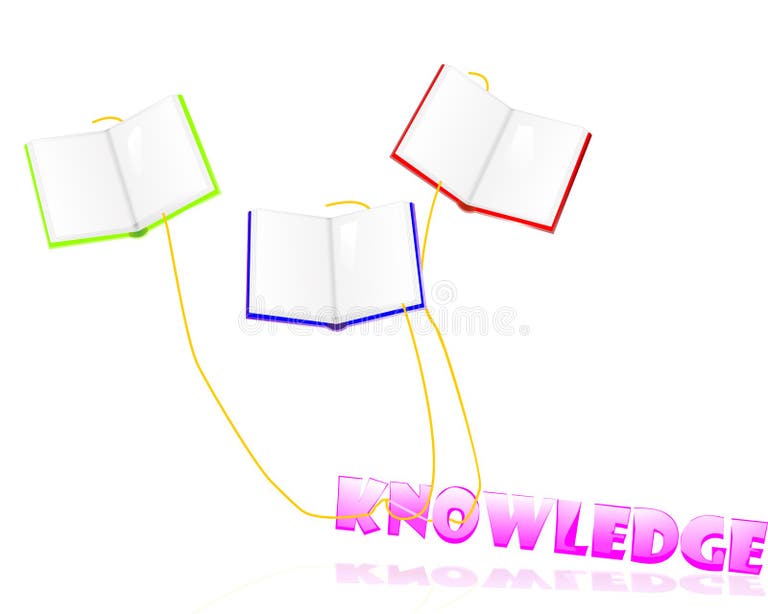 Books bring knowledge stock illustration. Illustration of word - 28770785