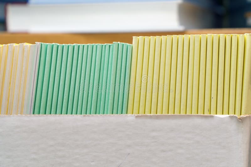 Books, Brochures or Notebooks on a Shelf in Library Stock Photo - Image ...