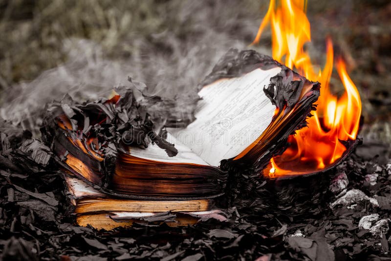 Books with Burned Pages As an Illustration of Ignorance Stock Photo ...