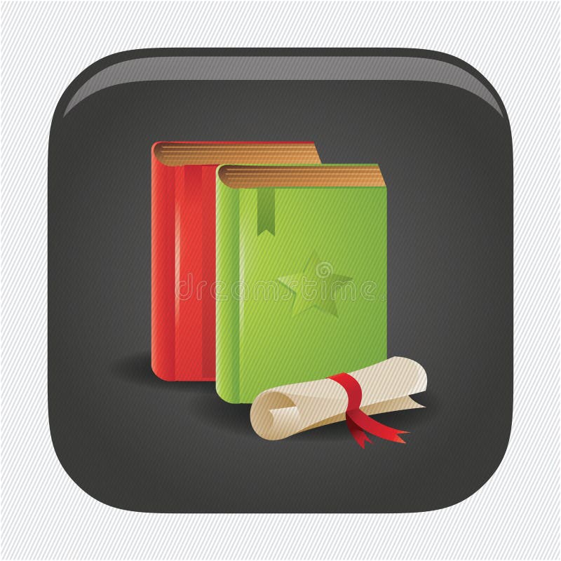 Books and Certificate. Vector Illustration Decorative Design Stock ...