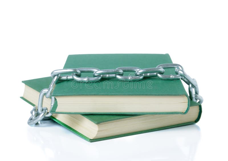 Books in chains stock image. Image of concepts, padlock - 48724723