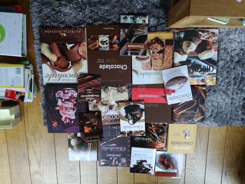 Books about chocolate editorial photo. Image of wood - 161263821
