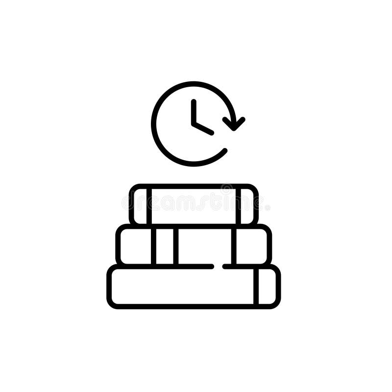 Books and Clock. Reading and Learning Time, Library Schedule Stock ...