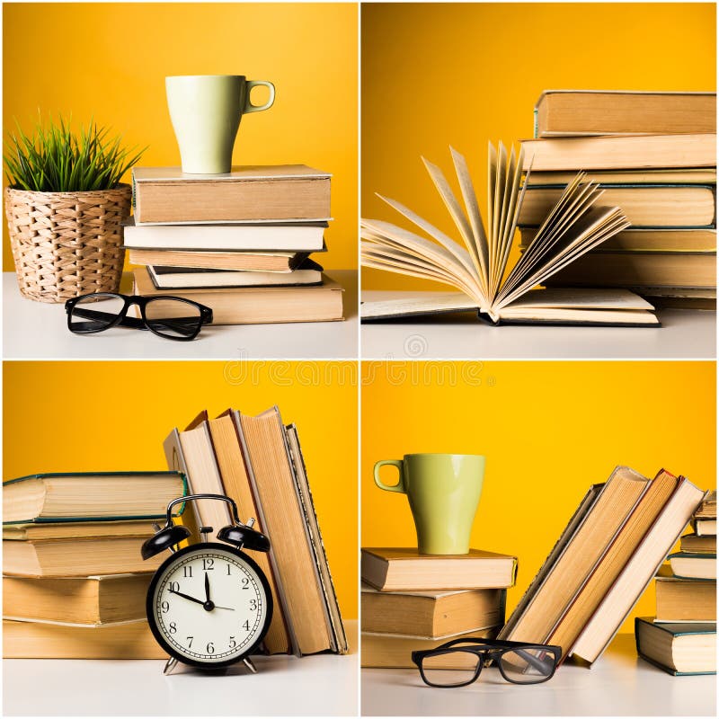 Books collage stock image. Image of research, hardcover - 61686857