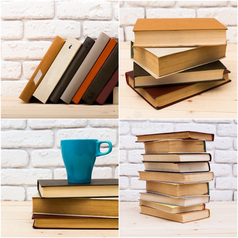 Books collage stock photo. Image of collage, learn, library - 61688452