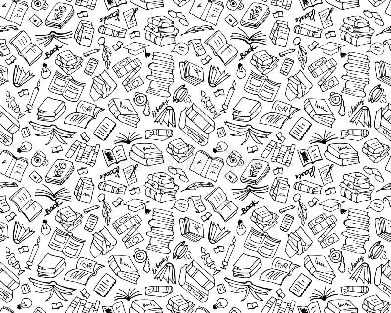 Books Collection, Seamless Pattern for Your Design Stock Vector ...