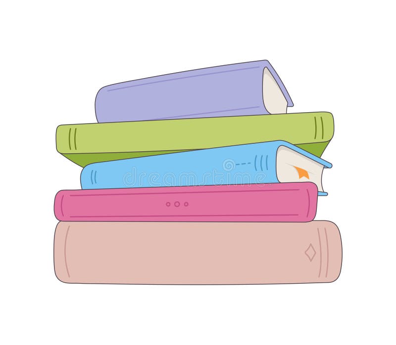 Vector Stack of Books Isolated on White Background. Colorful ...