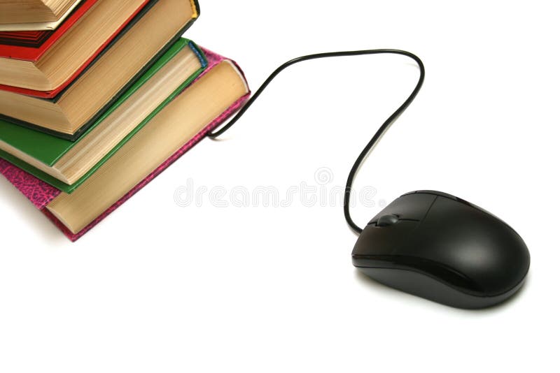 Computer mouse and books stock image. Image of internet - 11743625