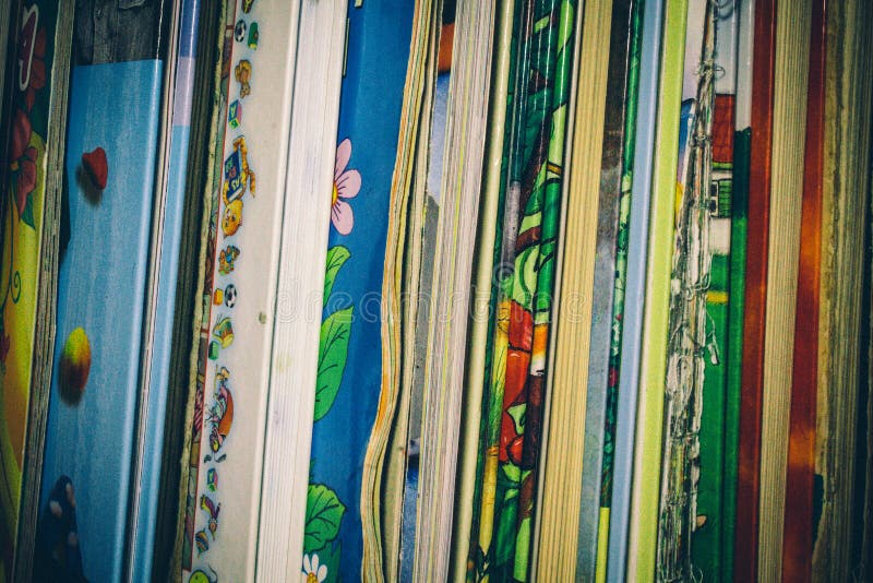 Books without a Cover on the Shelf Stock Image - Image of collection ...