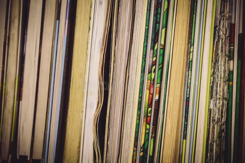 Books without a Cover on the Shelf Stock Image - Image of literature ...