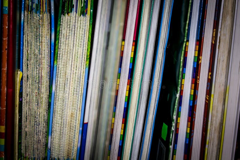 Books without a Cover on the Shelf Stock Photo - Image of education ...