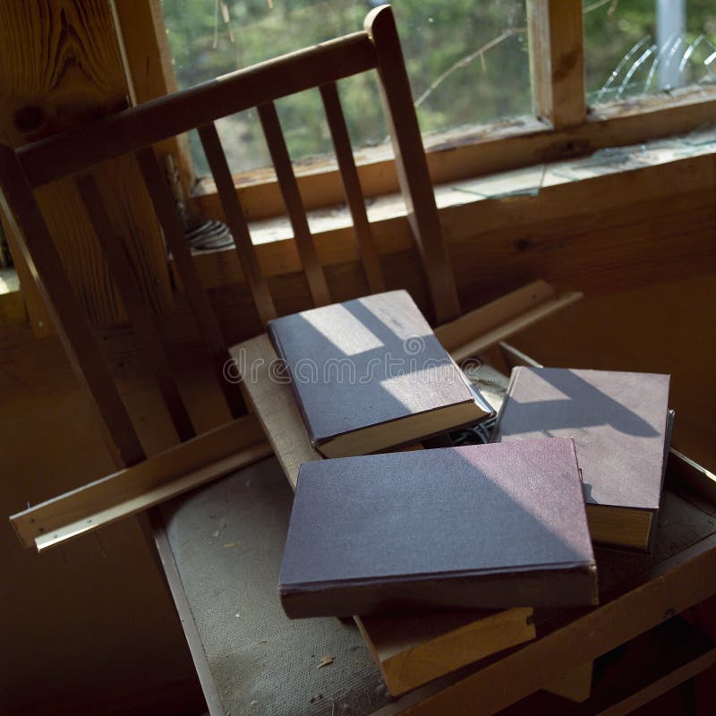 Old Books Covered With Dust And Girl Chooses A Book In The Library The ...