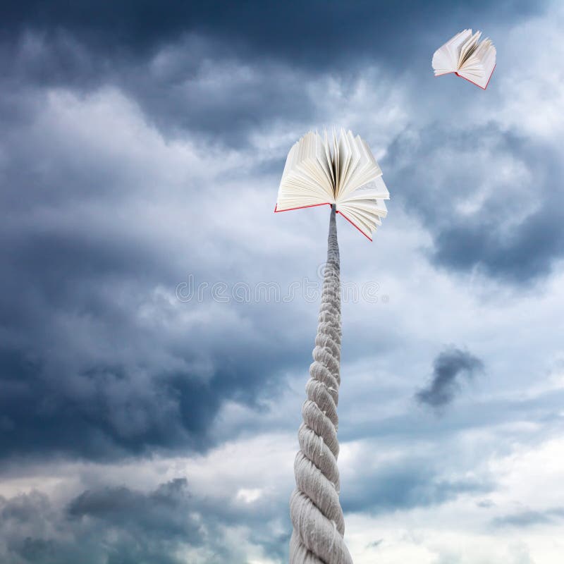 Books into dark storm sky stock image. Image of heavens - 44695627
