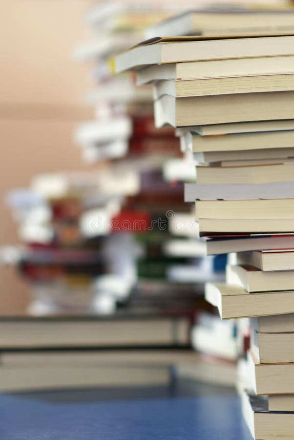 Books on desk stock photo. Image of abstract, university - 12669400