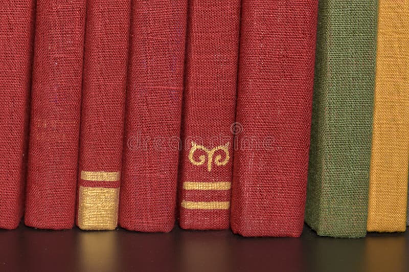 Books of Different Colors on a Bookshelf Stock Image - Image of ...