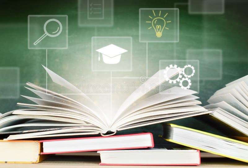 Books and Digital Holograms Stock Image - Image of pages, front: 251295125