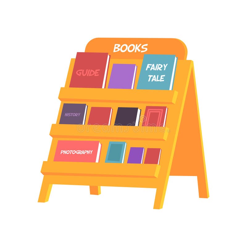 Books Display Flat Composition Stock Vector - Illustration of library ...