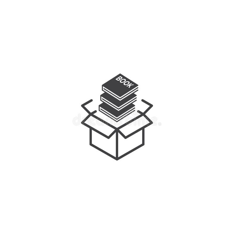 Books Donation Box, Education Pile, Stack of Books. Vector Icon ...