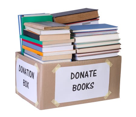 Books donation box stock photo. Image of donation, isolated - 32761552